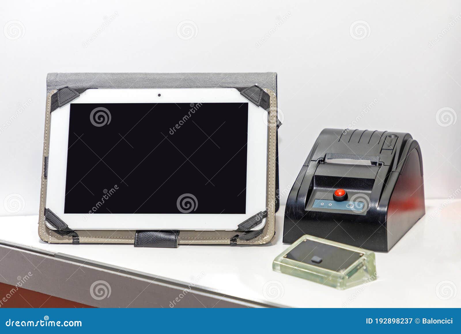 Tablet and Printer stock image. Image of business, recipe - 192898237