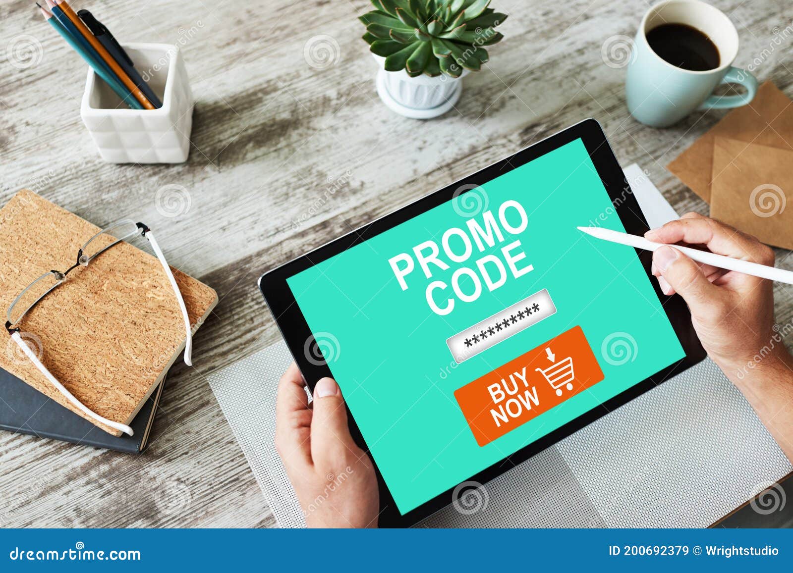 Tablet with Promo Code Field on Screen. E-commerce, Mobile Marketing ...