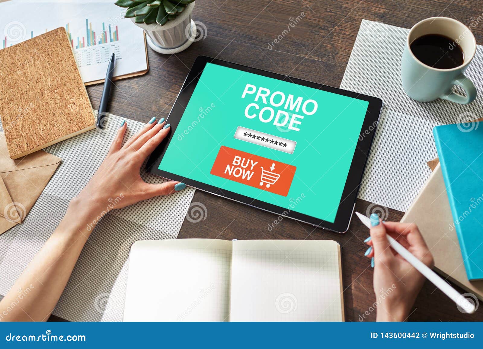 Tablet with Promo Code Field on Screen. E-commerce, Mobile Marketing ...