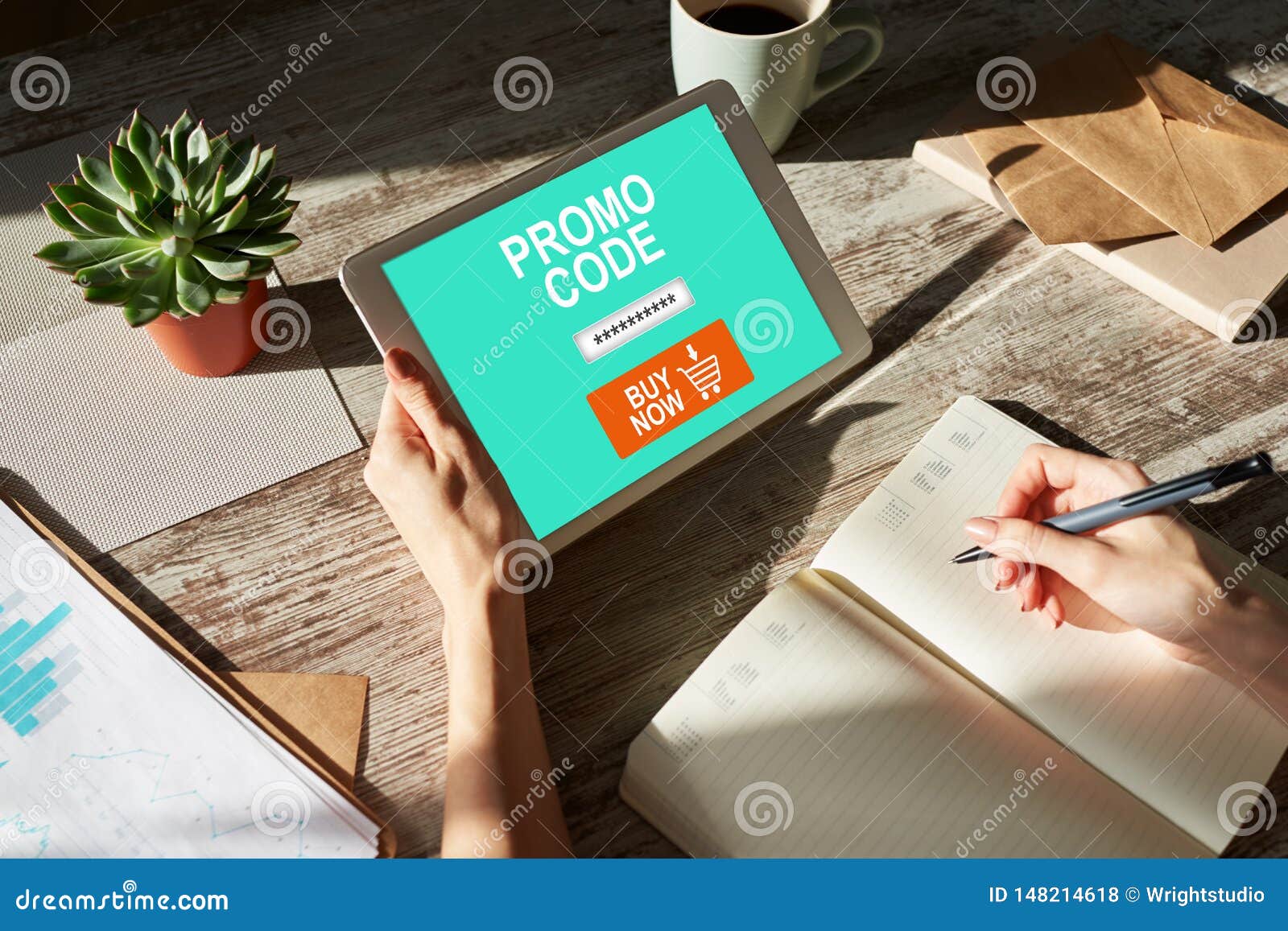 Tablet with Promo Code Field on Screen. E-commerce, Mobile Marketing ...