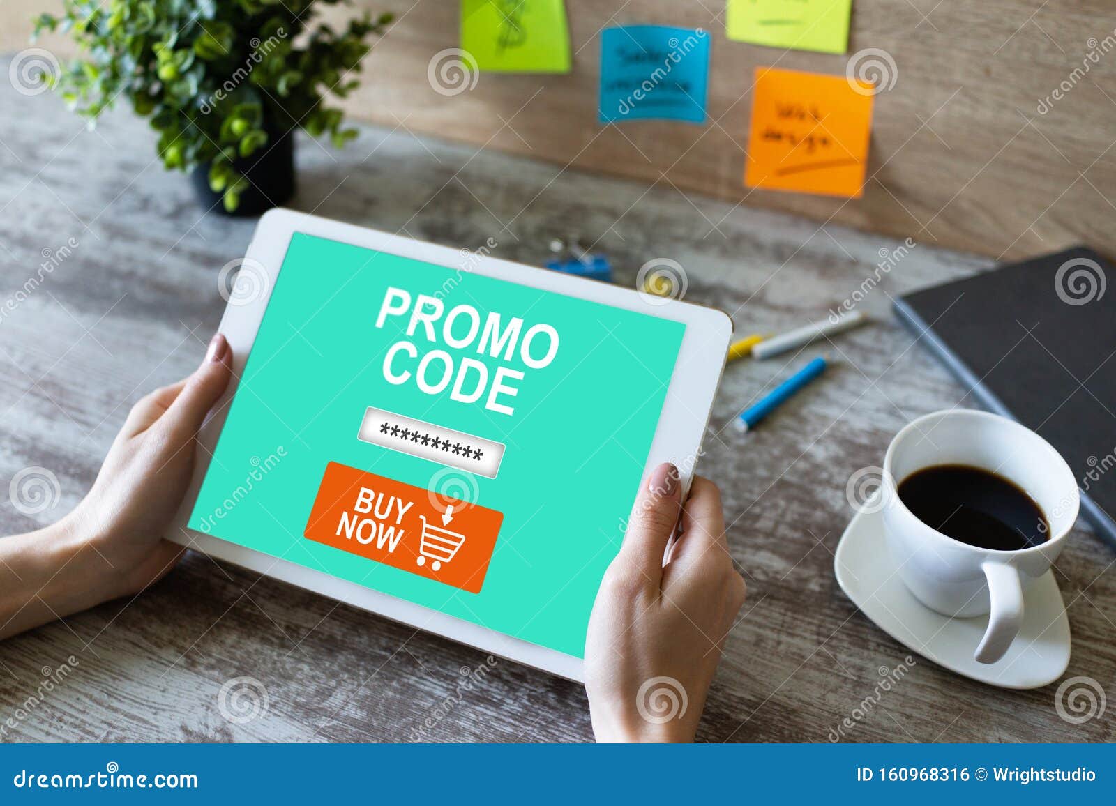 Tablet with Promo Code Field on Screen. E-commerce, Mobile Marketing ...
