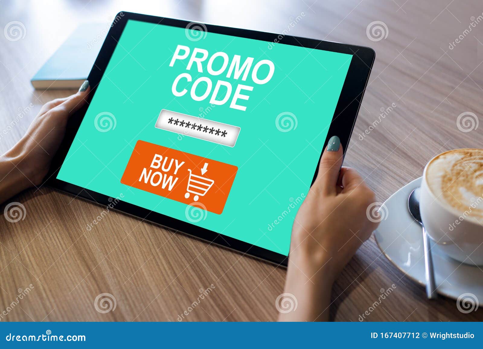 Tablet with Promo Code Field on Screen. E-commerce, Mobile Marketing ...