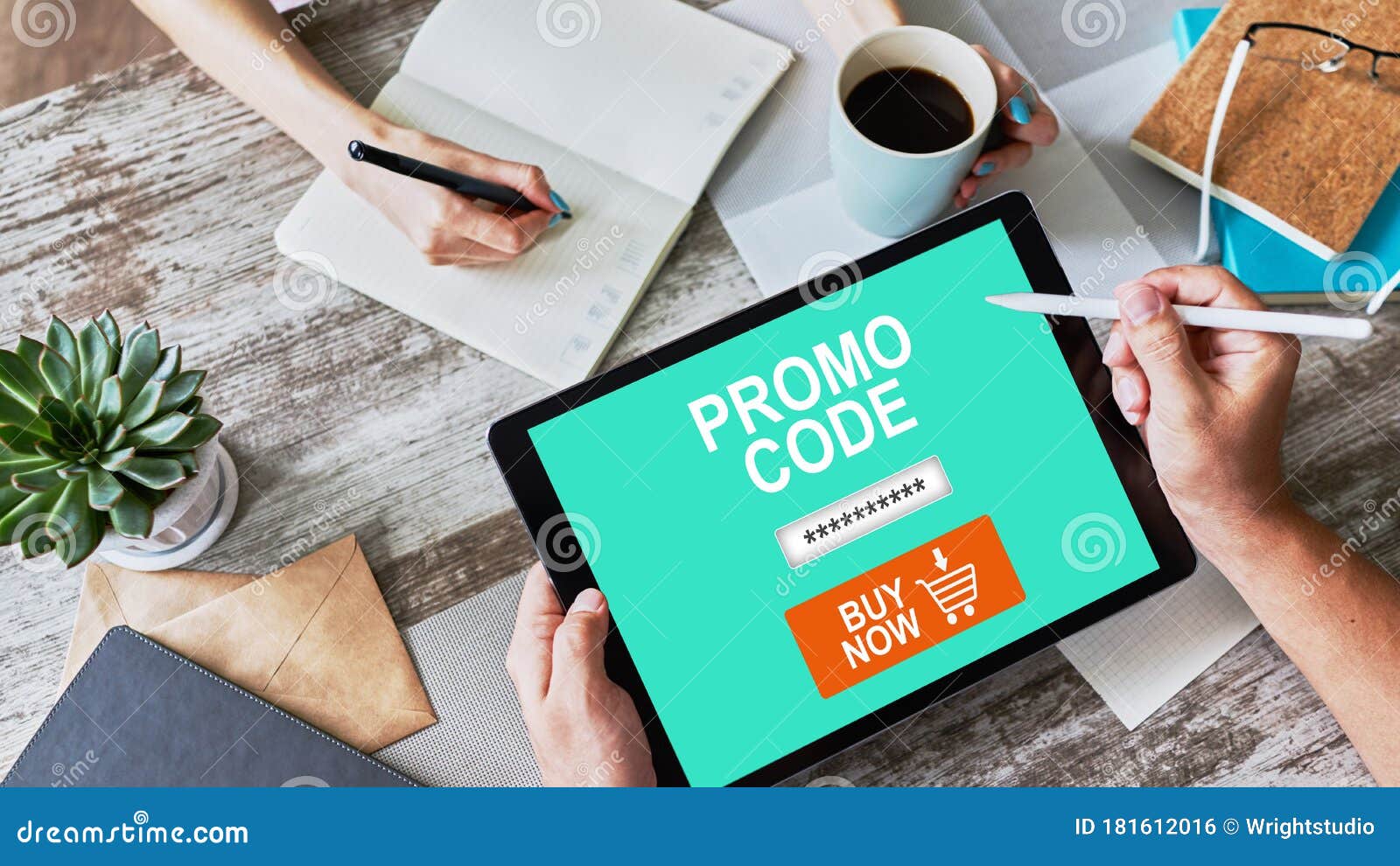 Tablet with Promo Code Field on Screen. E-commerce, Mobile Marketing ...