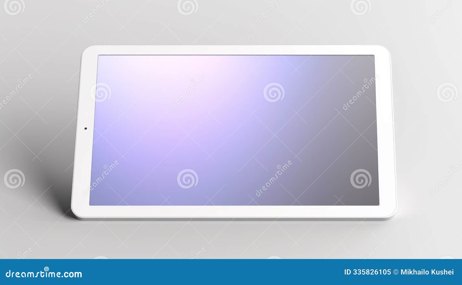 A Tablet with Purple Screen and a White Background Stock Illustration ...