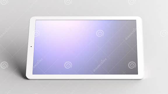 A Tablet with Purple Screen and a White Background Stock Illustration ...