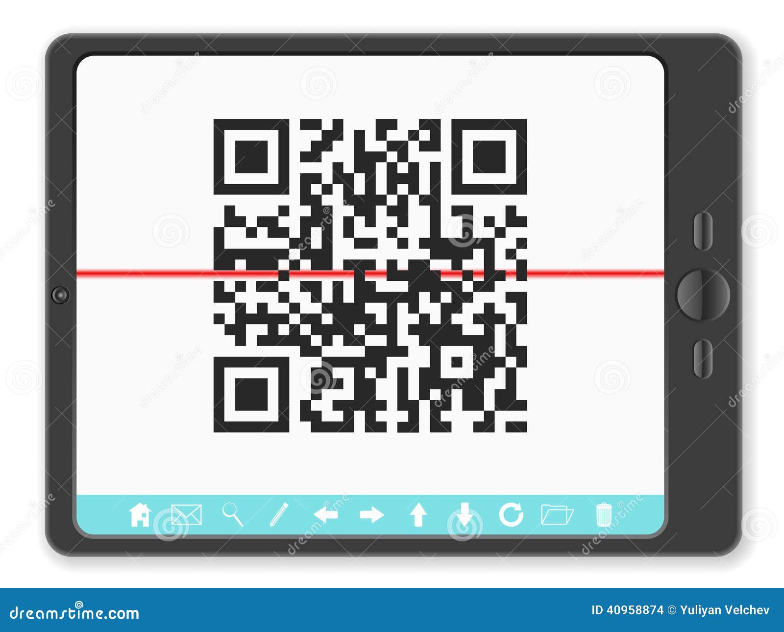 Tablet with QR code stock vector. Illustration of portable - 40958874