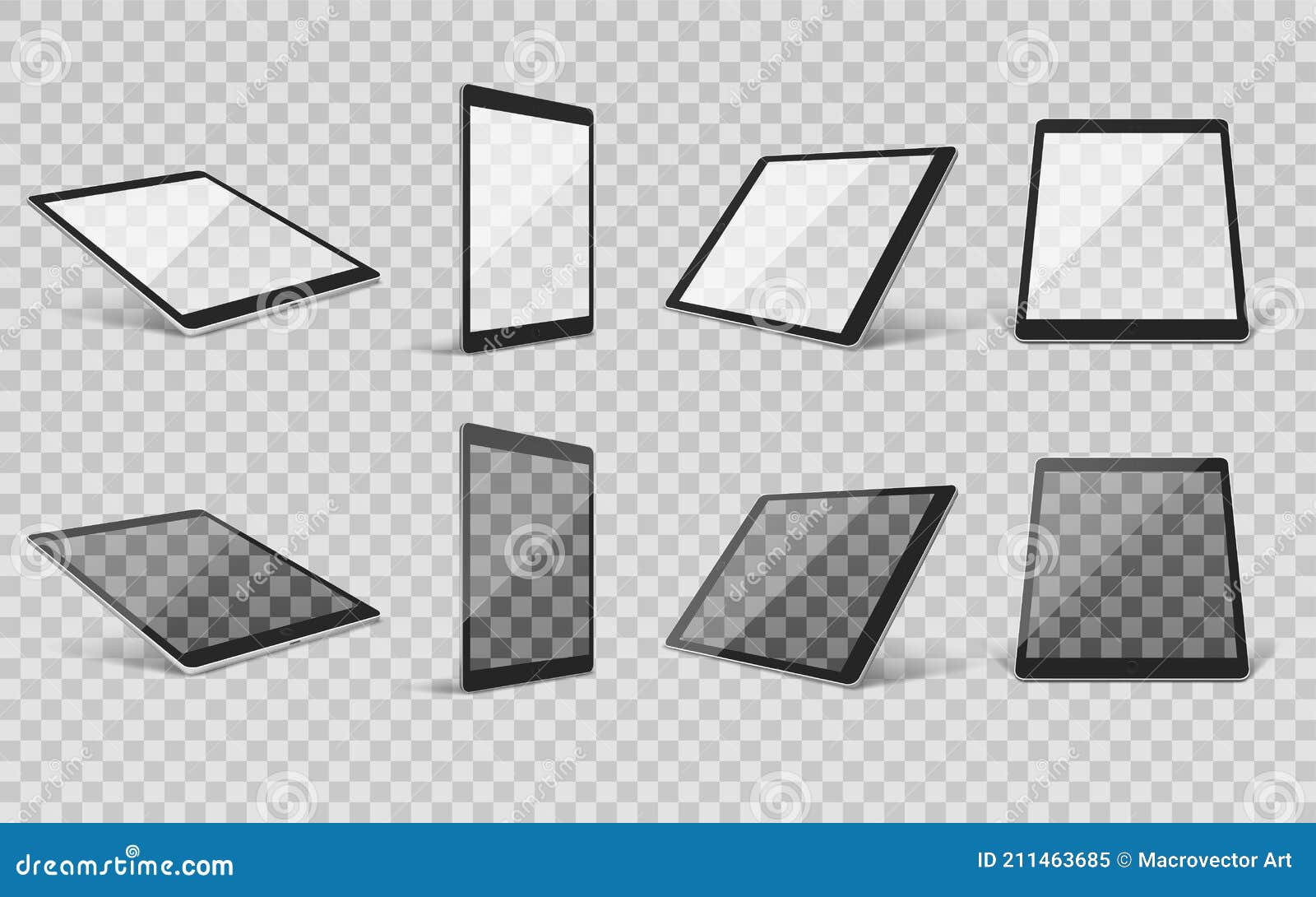 Tablet Realistic Transparent Set Stock Vector - Illustration of tablet ...