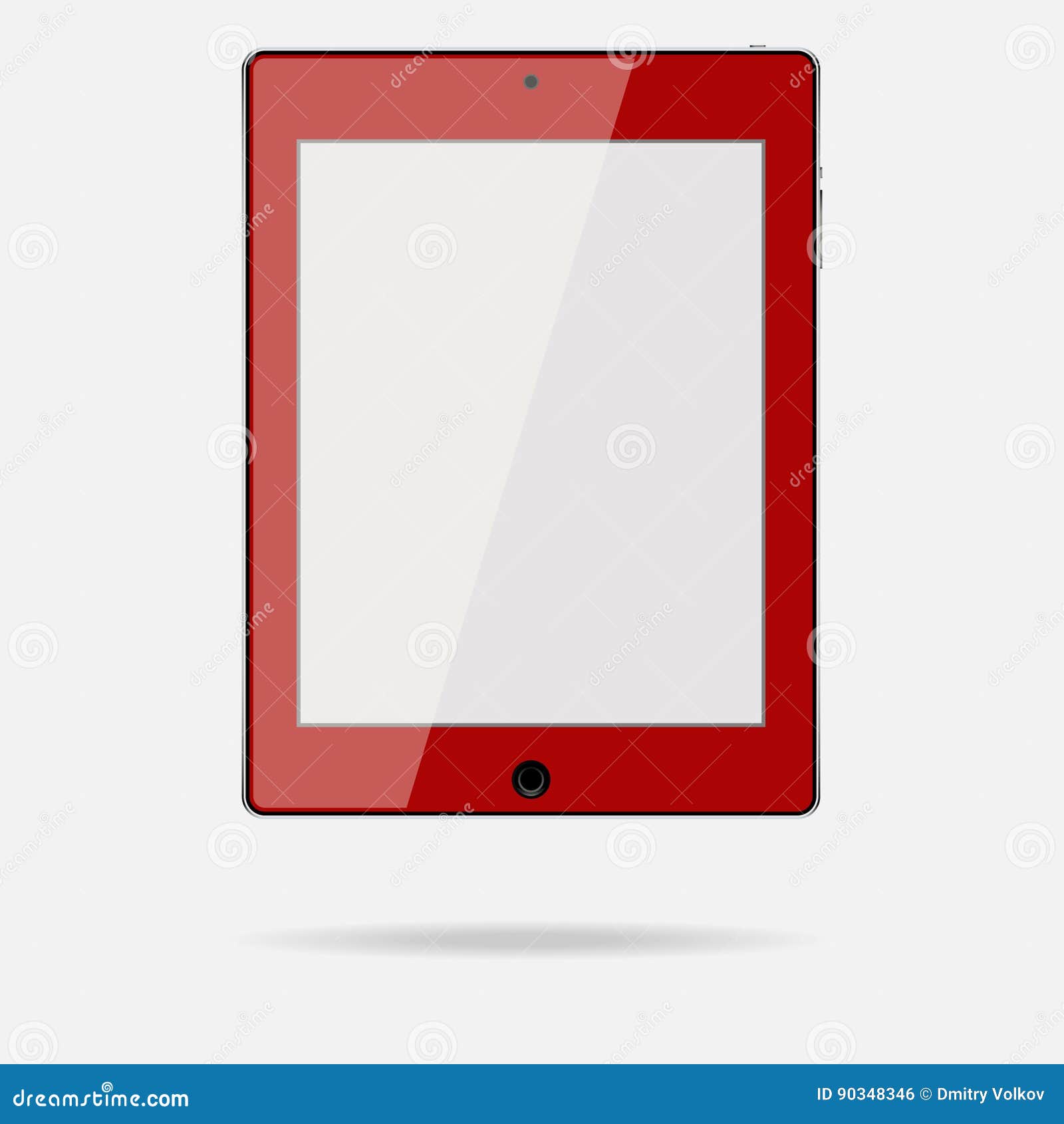 The tablet is red stock illustration. Illustration of mobile - 90348346