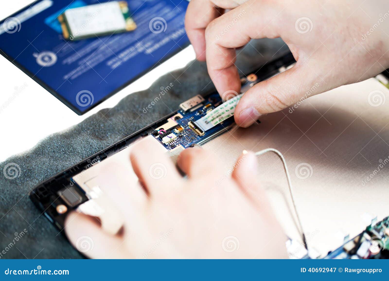 Tablet Repairing Process Close Up Stock Image - Image of transistor ...