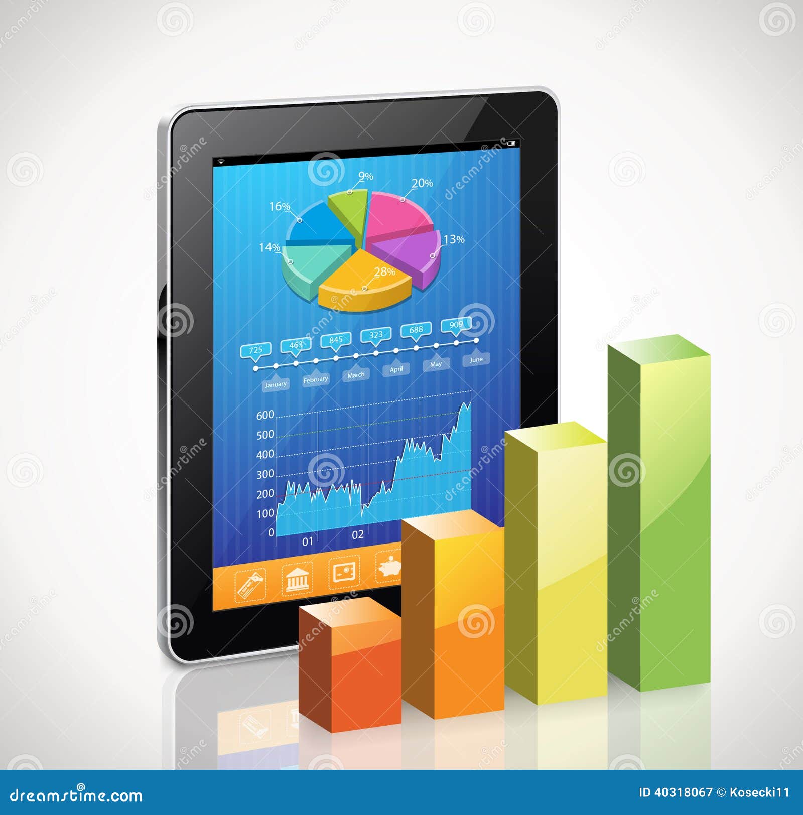 Tablet - report 2 stock vector. Illustration of annual - 40318067
