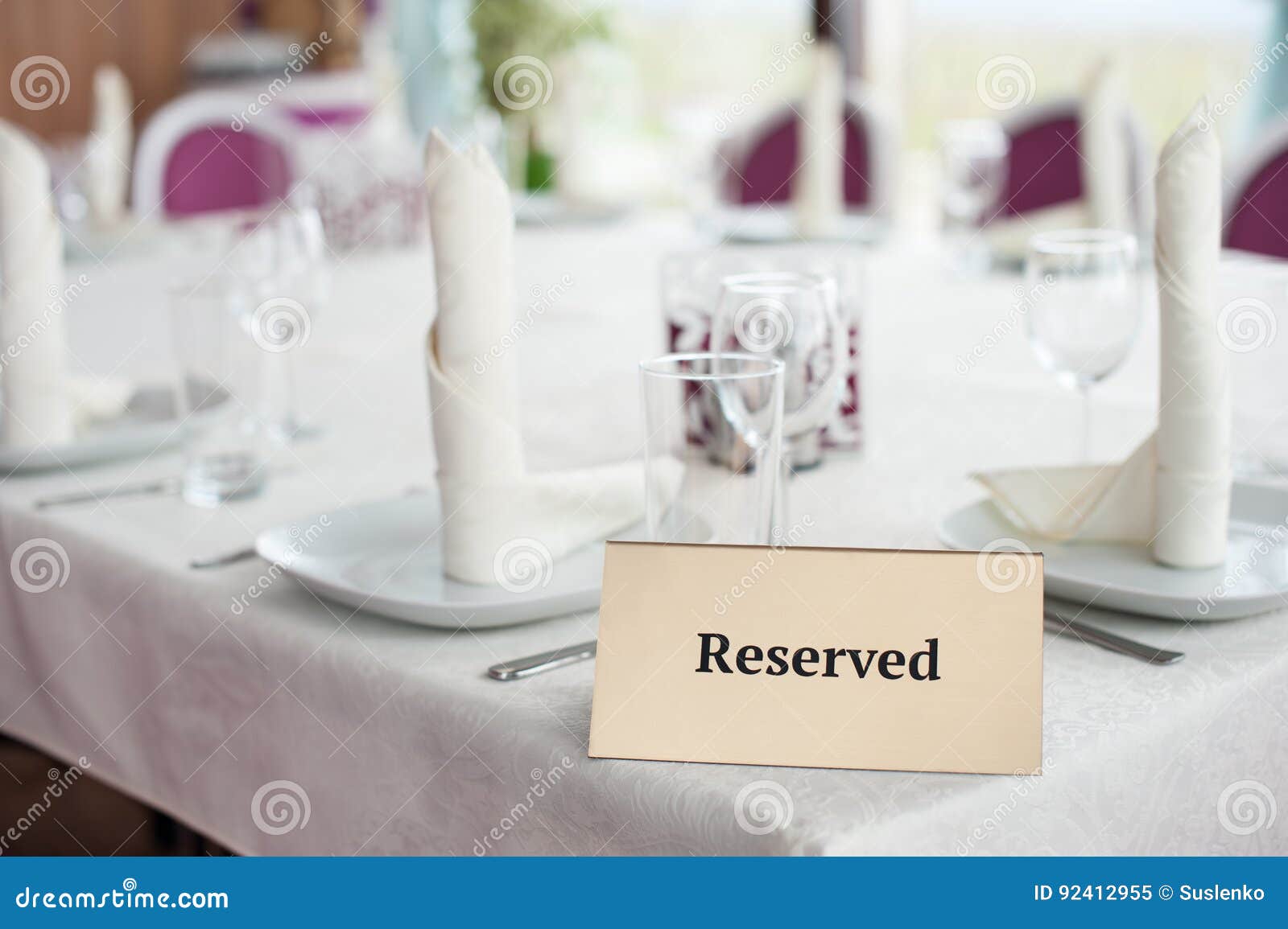 The Tablet is Reserved on the Table in the Restaurant Stock Image ...