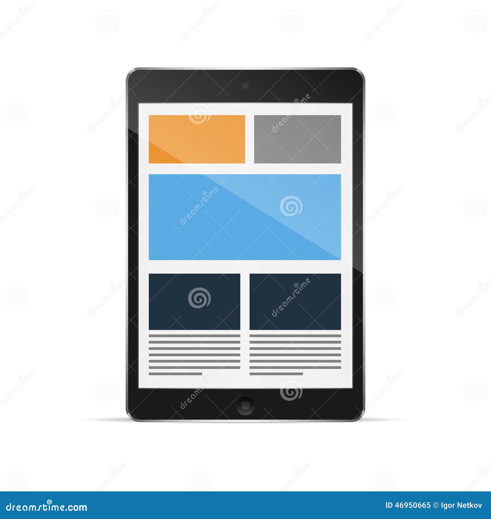 Tablet with Responsive Grid Layout Stock Vector - Illustration of ...
