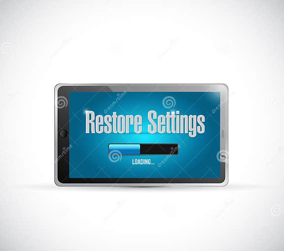 Tablet Restore Settings Bar Illustration Stock Illustration ...