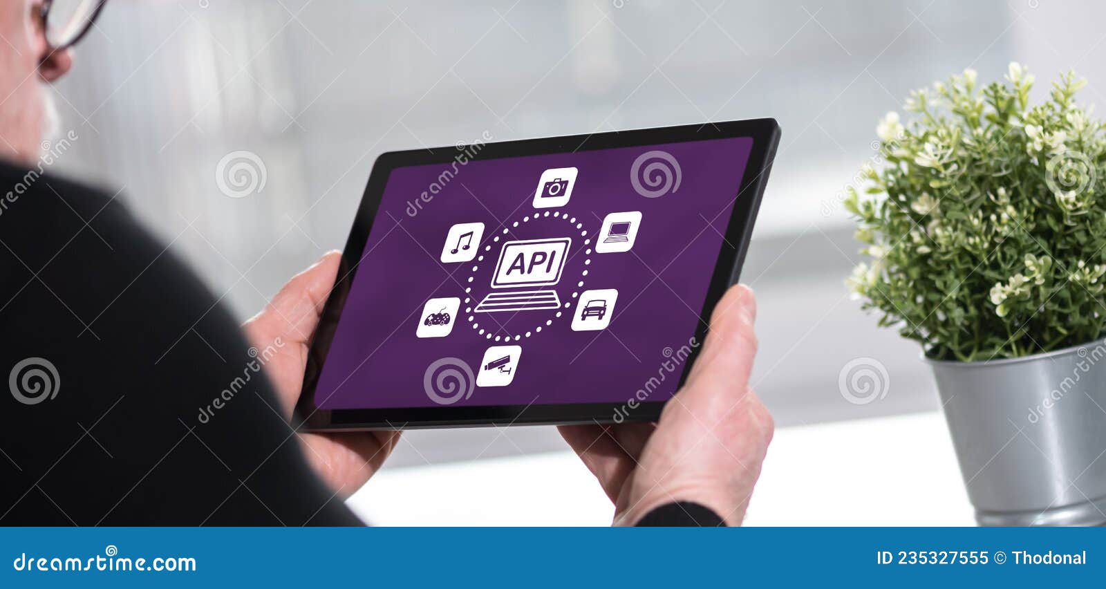 Api concept on a tablet stock image. Image of tablet - 235327555