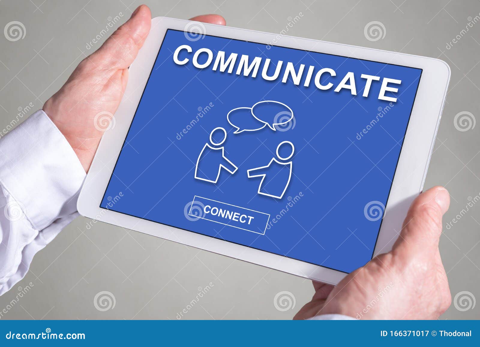 Communication Concept on a Tablet Stock Image - Image of communicate ...
