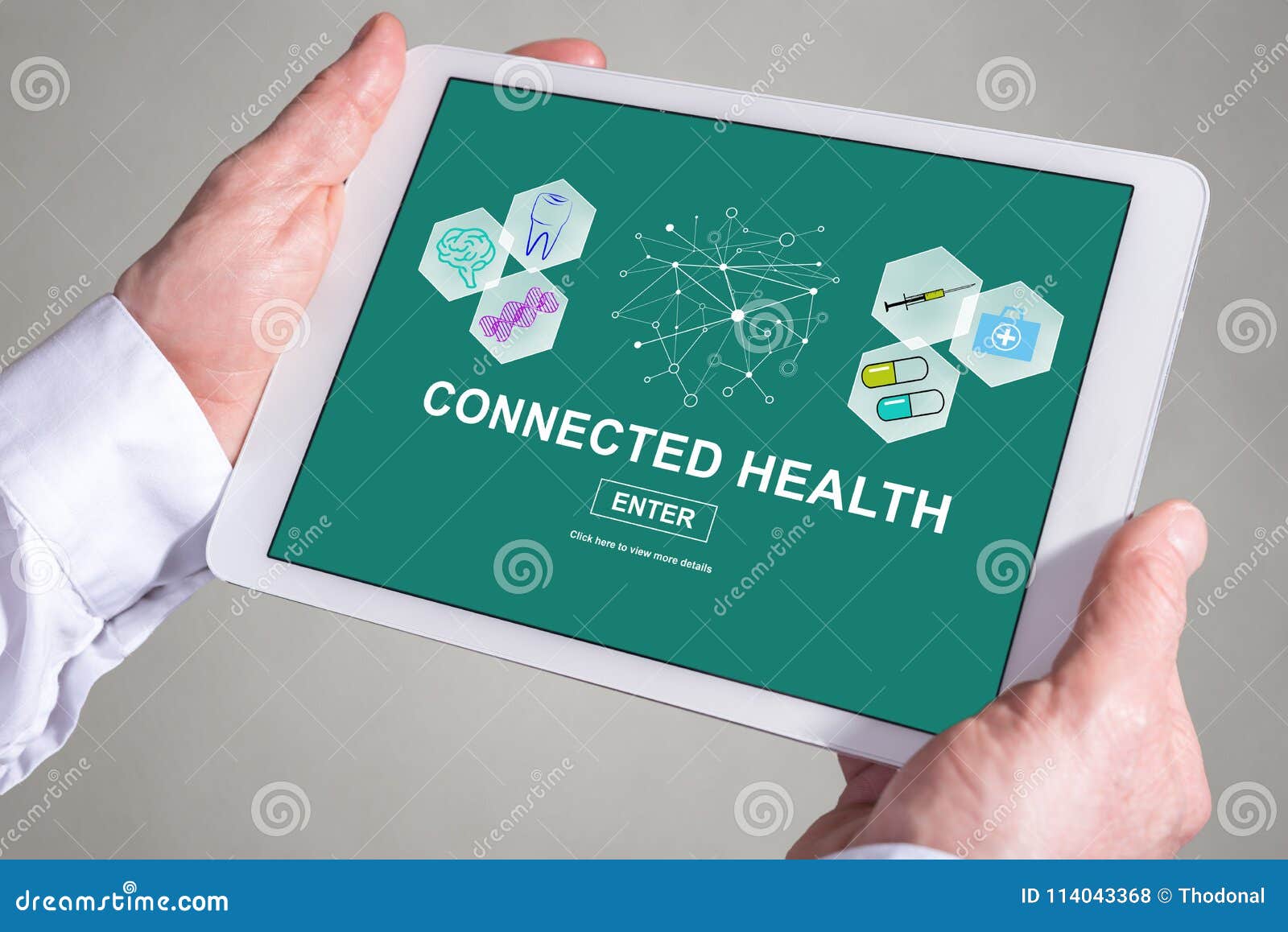 Connected Health Concept on a Tablet Stock Photo - Image of tablet ...