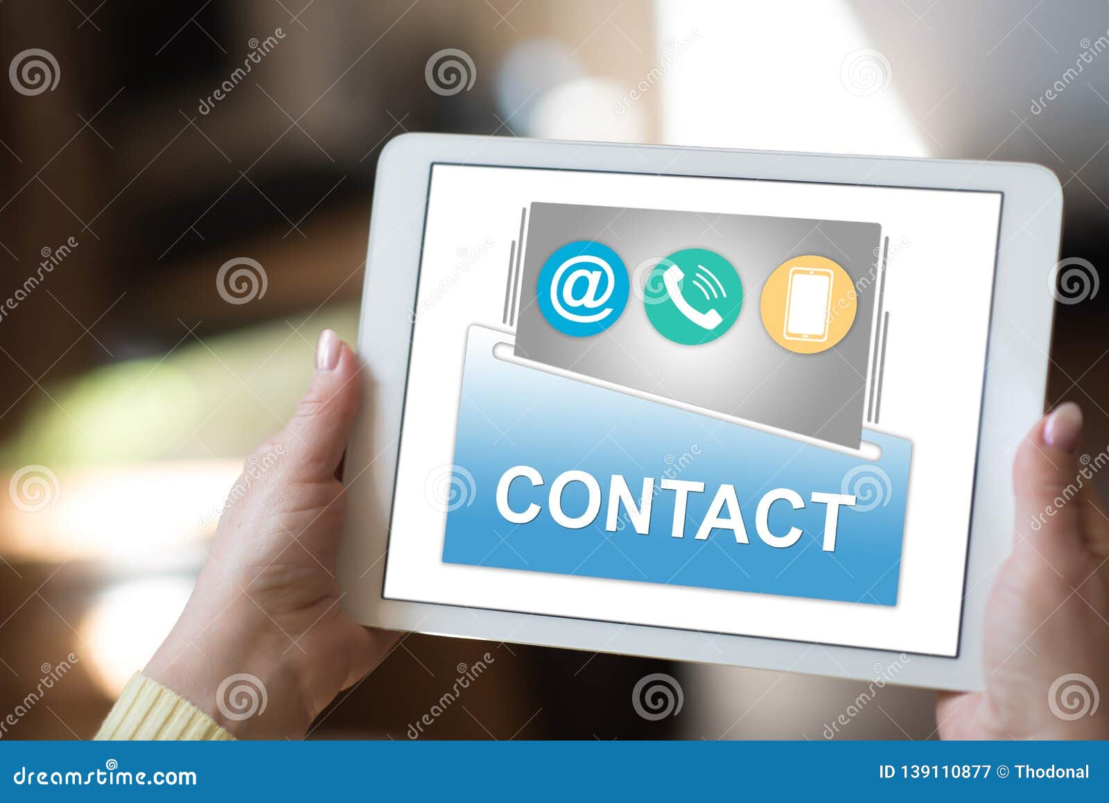 Contact Concept on a Tablet Stock Image - Image of digital, online ...