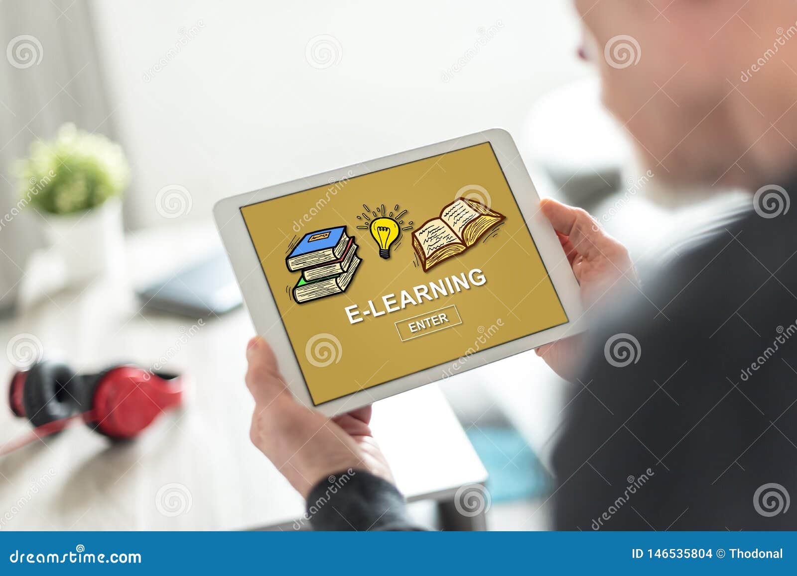 E-learning Concept on a Tablet Stock Photo - Image of learn, learning ...