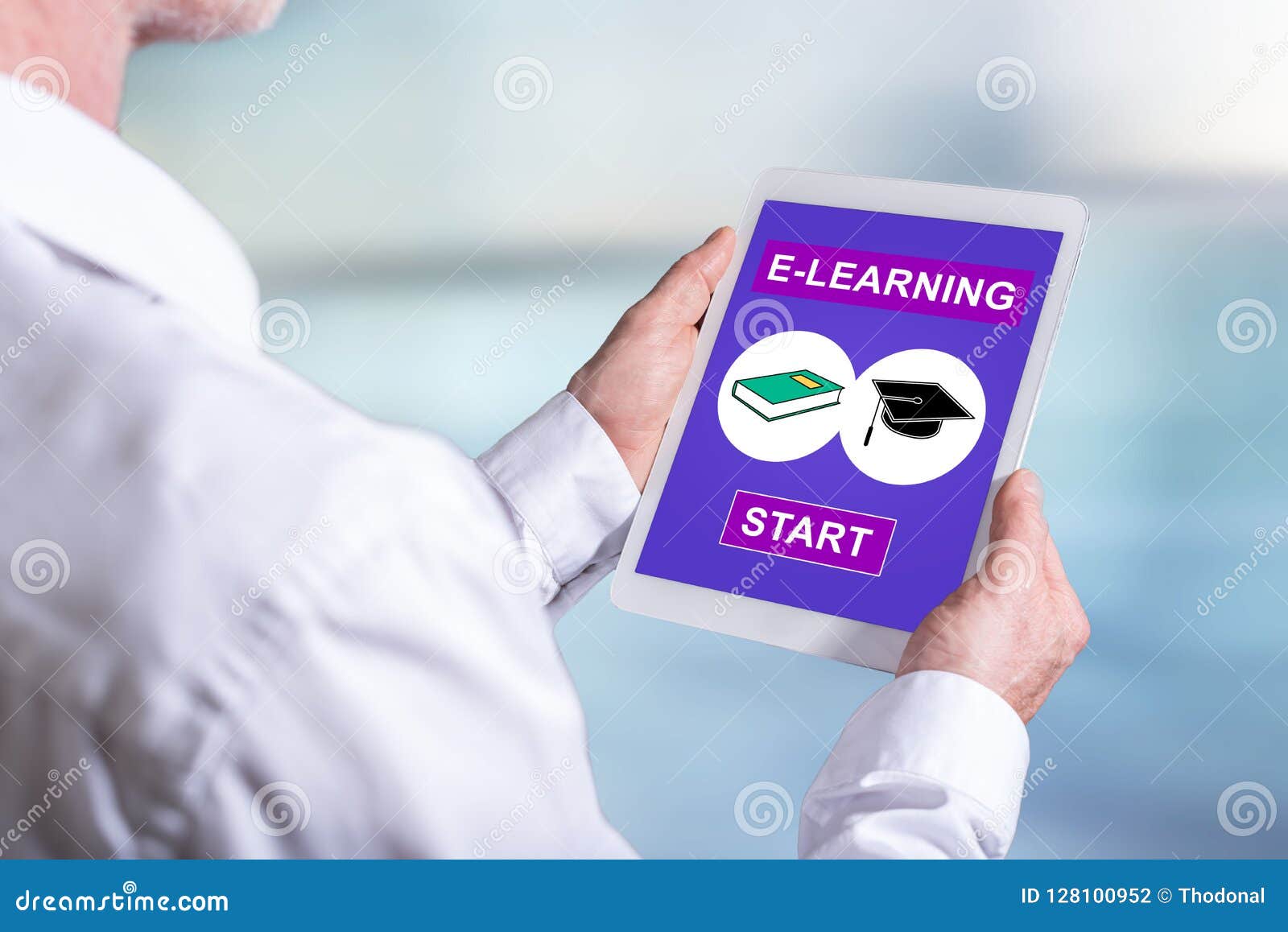 E-learning Concept on a Tablet Stock Photo - Image of communication ...