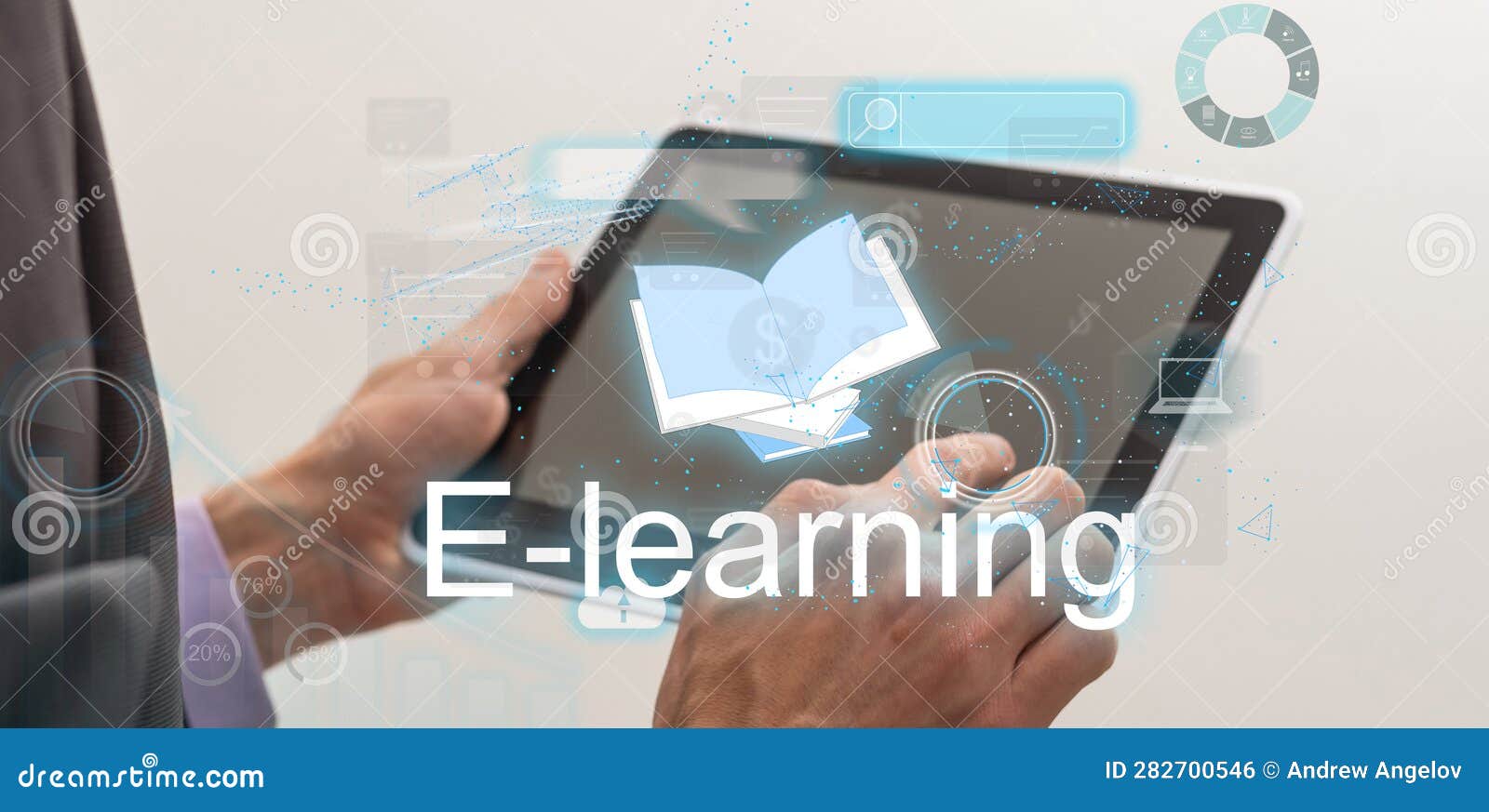 Tablet Screen Displaying an E-learning Concept Stock Photo - Image of ...