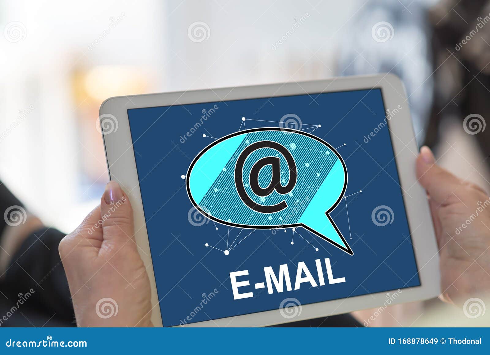 Email concept on a tablet stock image. Image of connection - 168878649