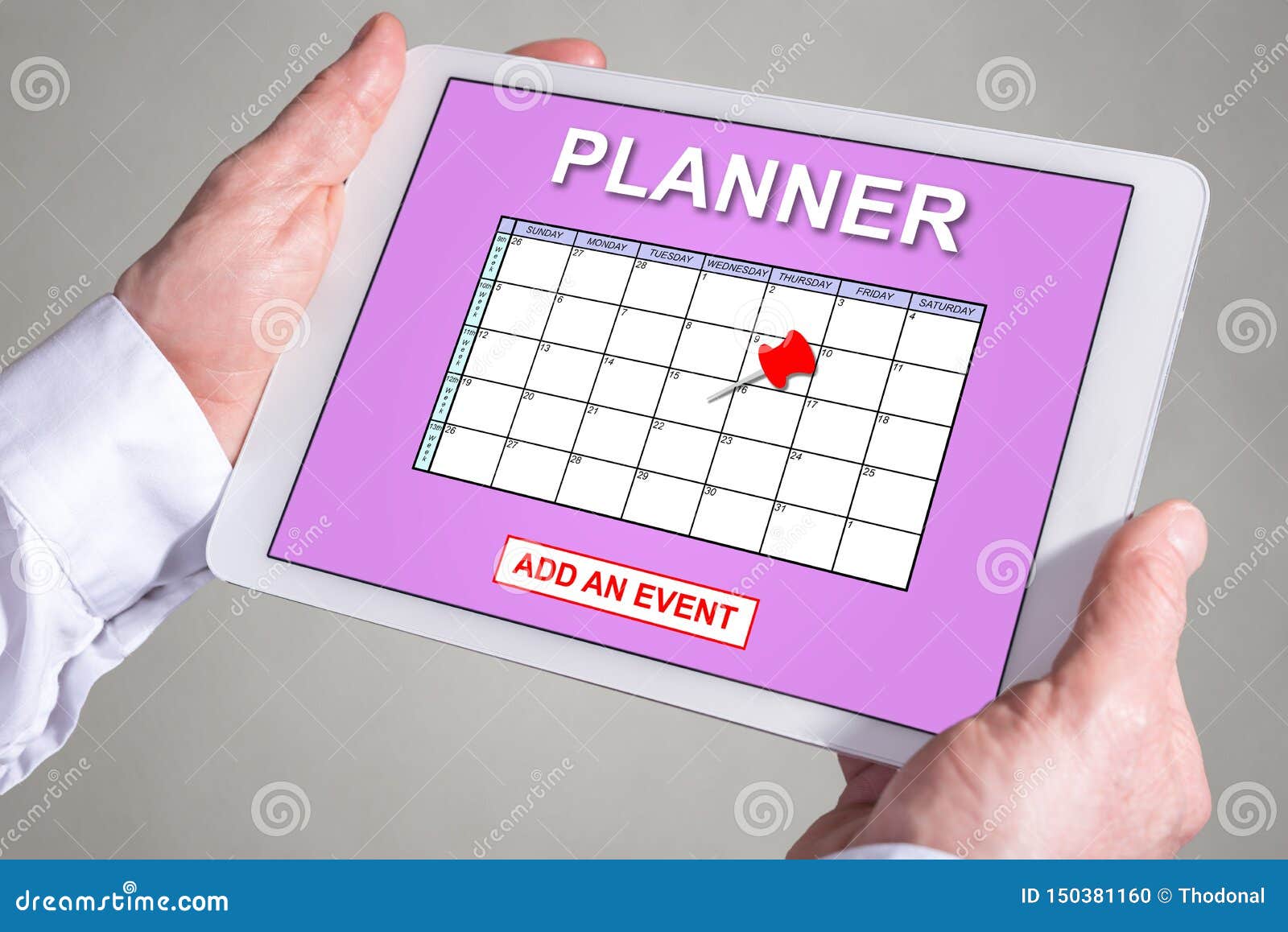 Event Adding on Planner Concept on a Tablet Stock Photo - Image of ...