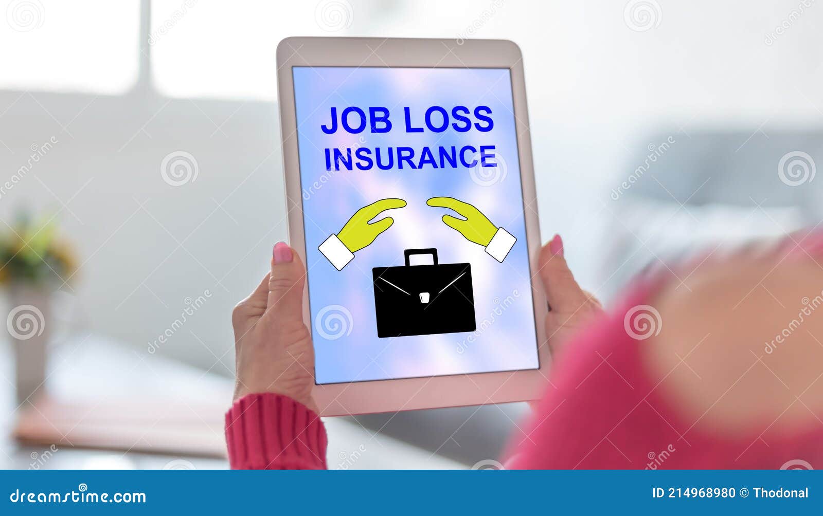 Job Loss Insurance Concept on a Tablet Stock Photo - Image of safety ...