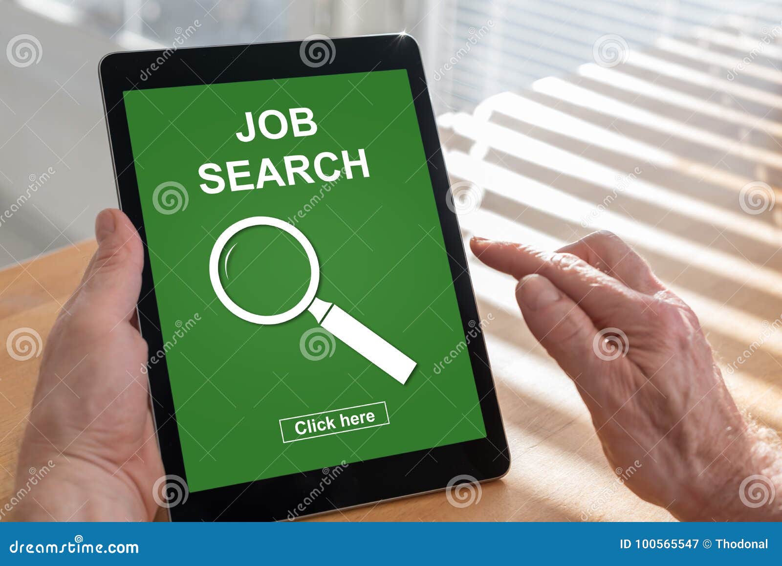Job Search Concept on a Tablet Stock Image - Image of jobs, people ...