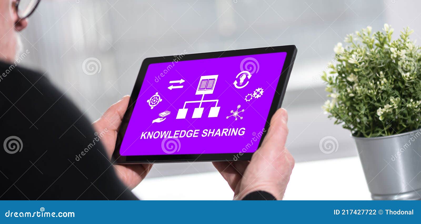 Knowledge Sharing Concept on a Tablet Stock Photo - Image of ...