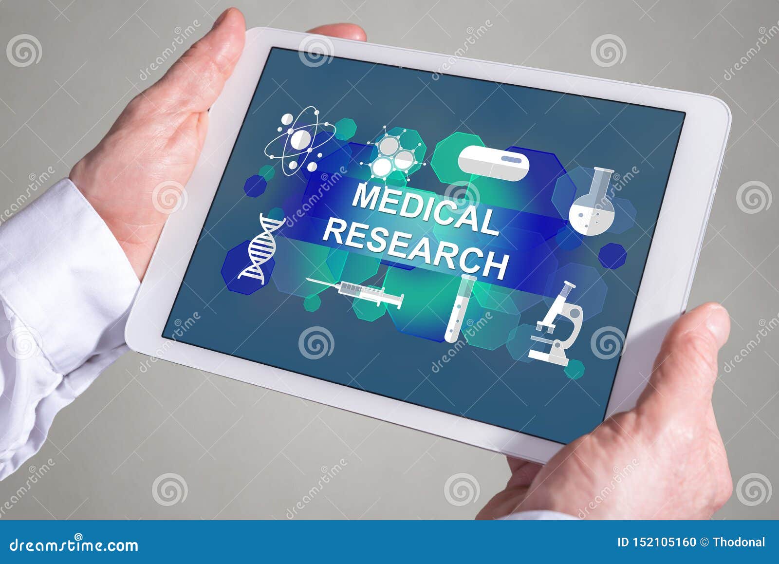 Medical Research Concept on a Tablet Stock Photo - Image of test ...