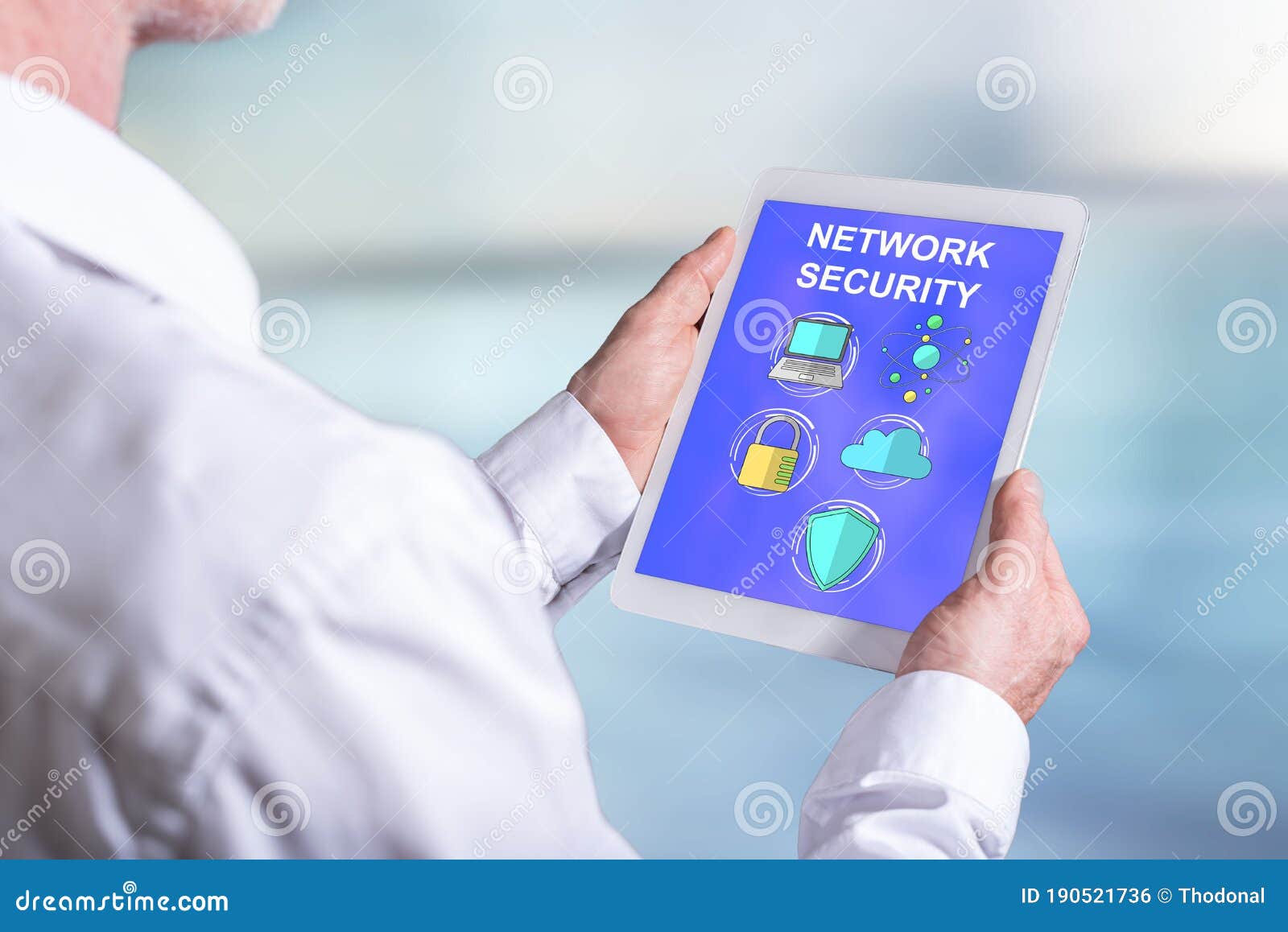 Network Safety Concept on a Tablet Stock Photo - Image of information ...