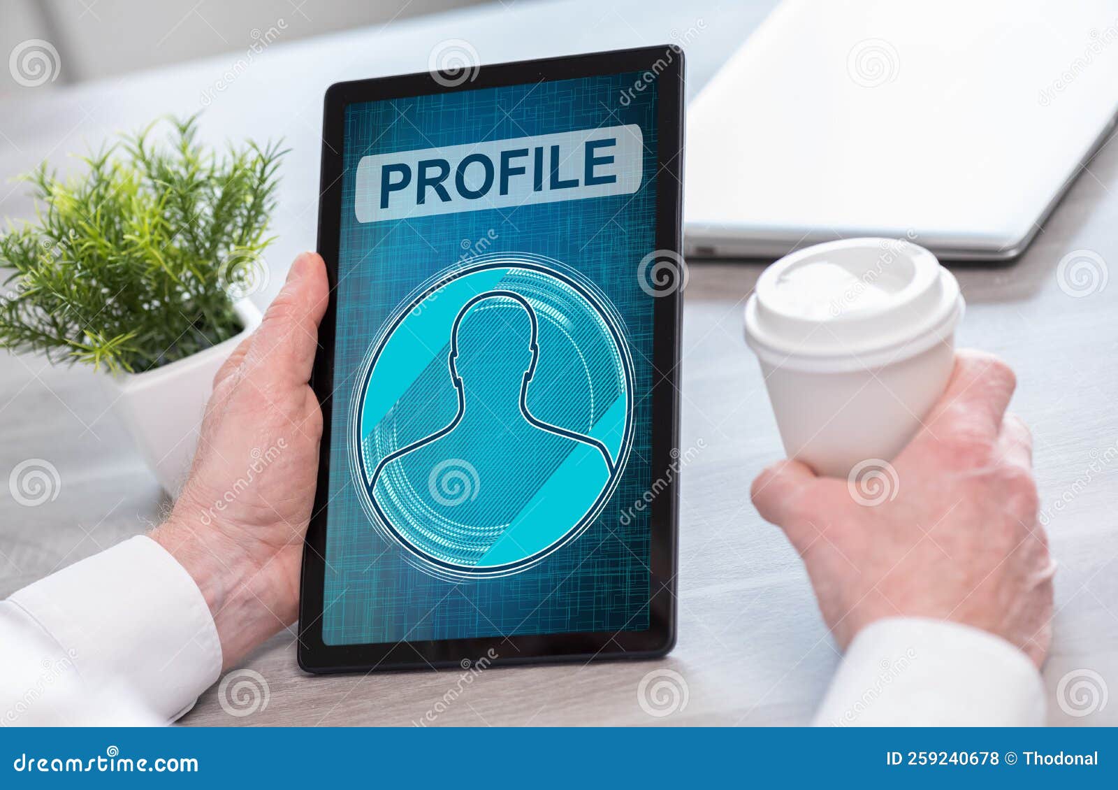 Profile Concept on a Tablet Stock Photo - Image of user, person: 259240678