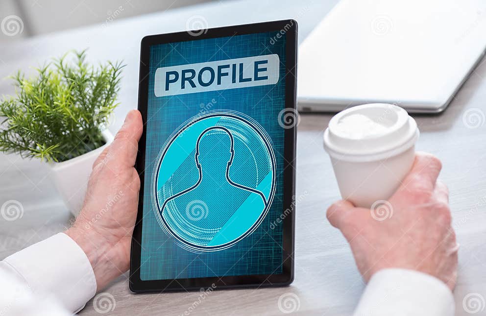 Profile Concept on a Tablet Stock Photo - Image of user, person: 259240678