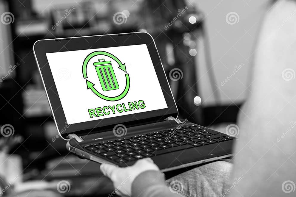 Recycling Concept on a Tablet Stock Photo - Image of ecology ...