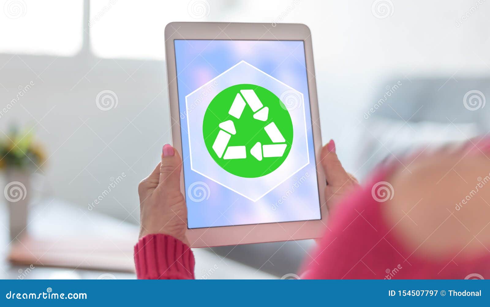 Recycling Concept on a Tablet Stock Image - Image of energy ...