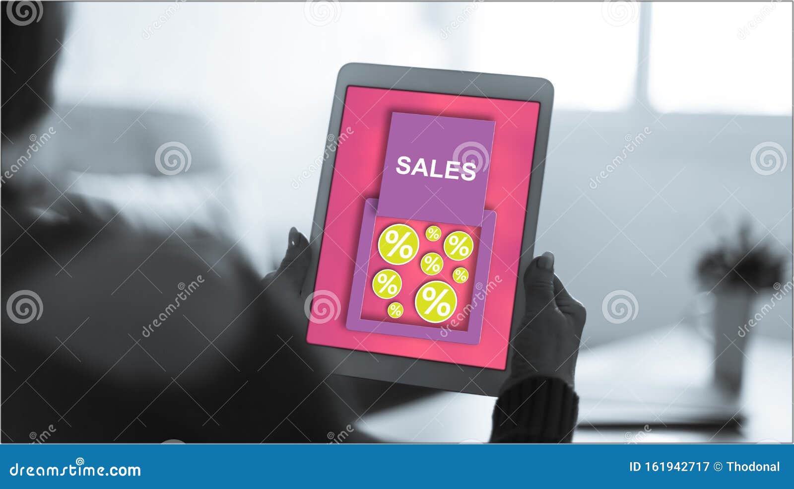 Sales and Discounts Concept on a Tablet Stock Image - Image of ...