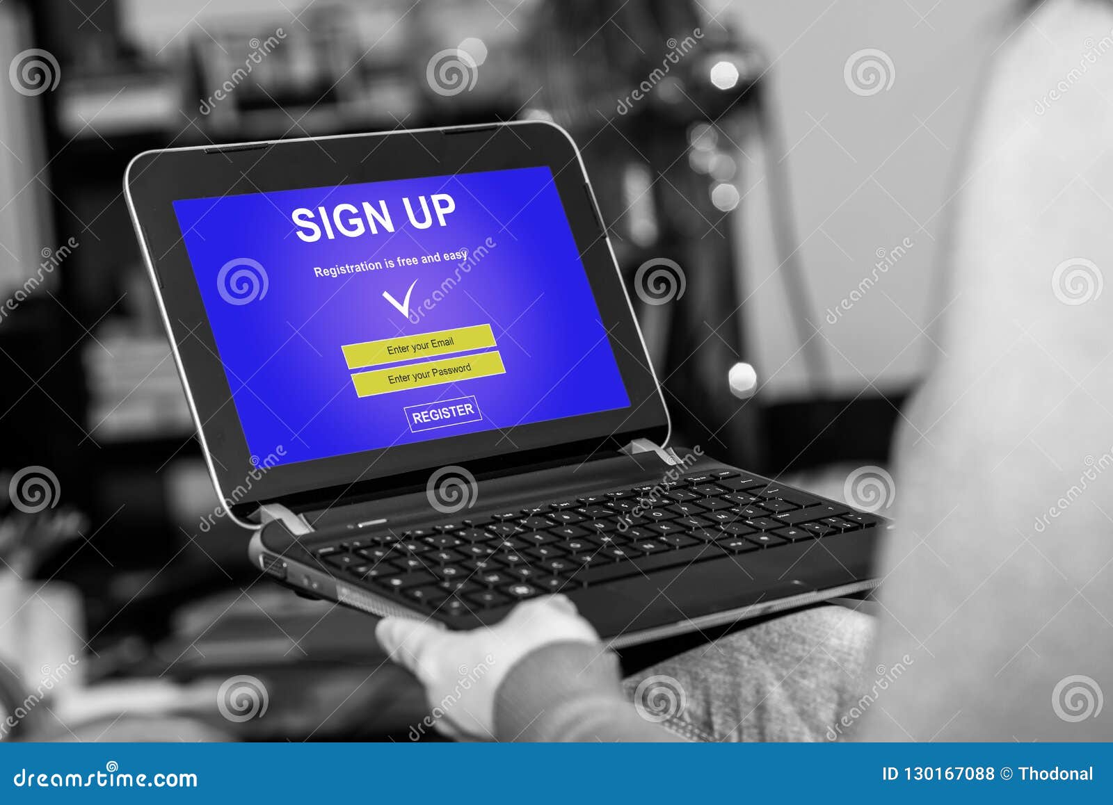 Sign Up Concept on a Tablet Stock Photo - Image of user, enter: 130167088