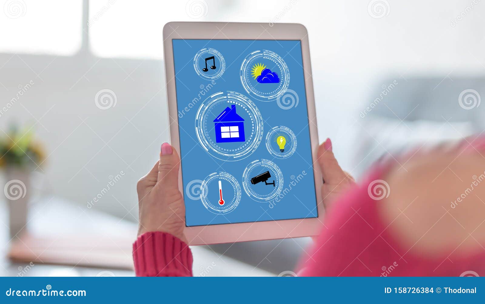 Smart Home Automation Concept on a Tablet Stock Photo - Image of ...