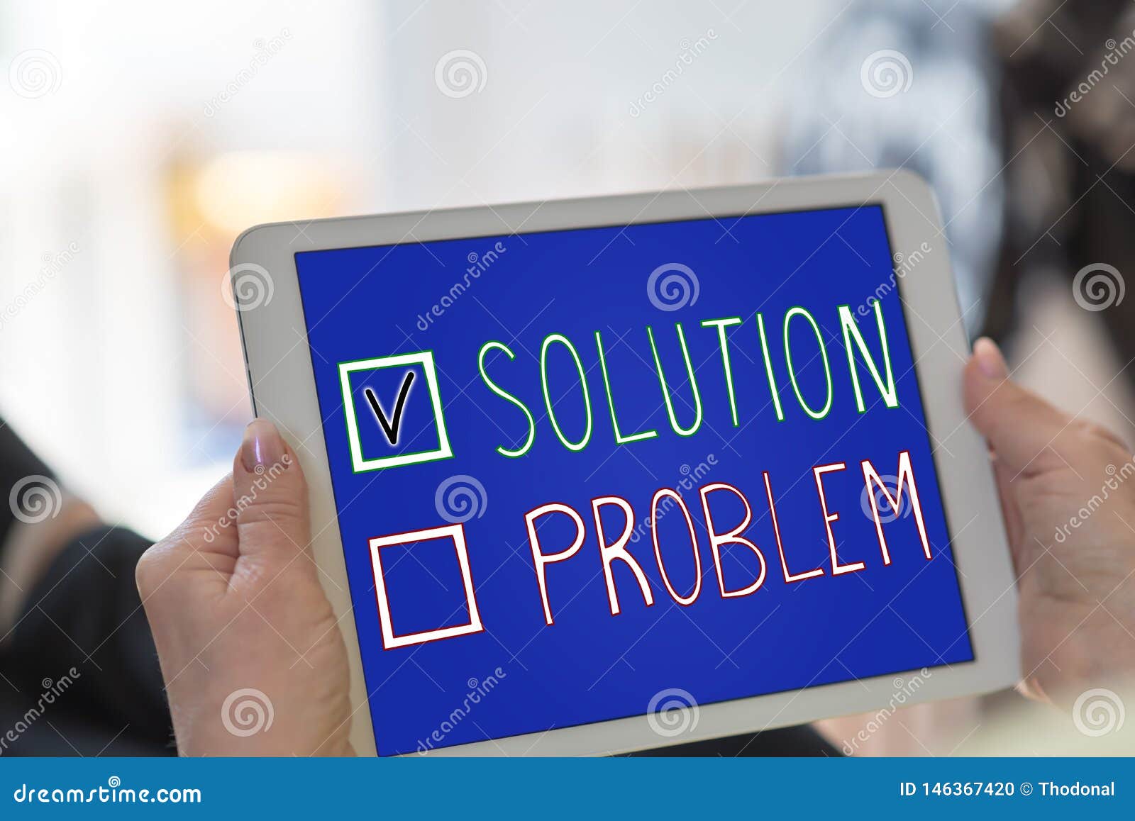 Solution Concept on a Tablet Stock Photo - Image of tablet, business ...