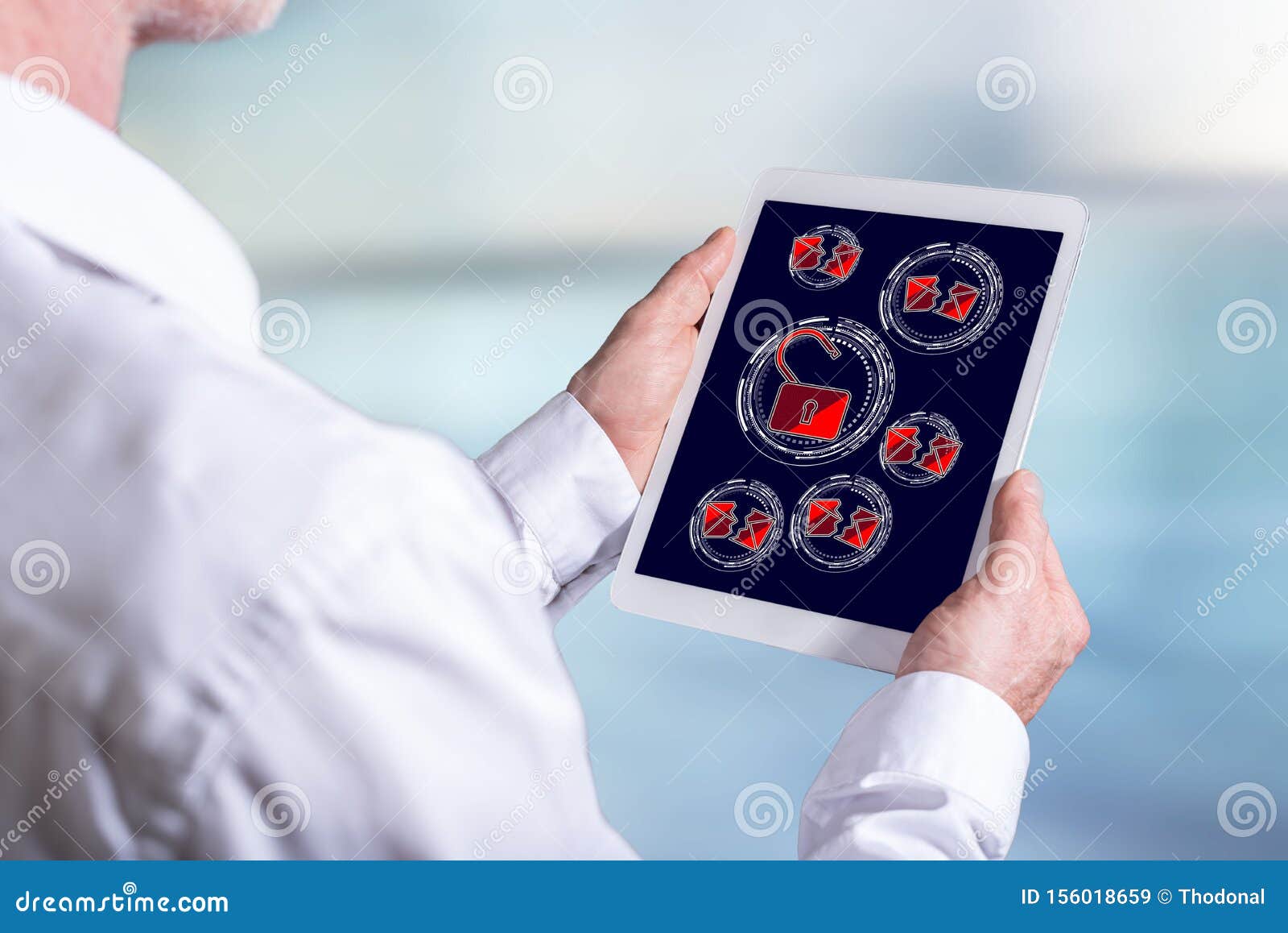Spam concept on a tablet stock image. Image of message - 156018659
