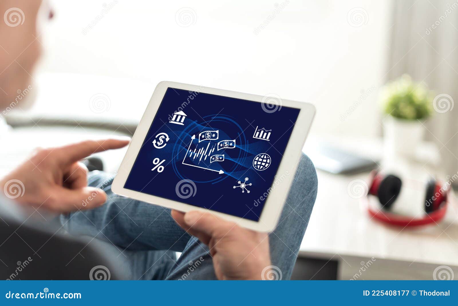 Stock Market Concept on a Tablet Stock Image - Image of graph, market ...