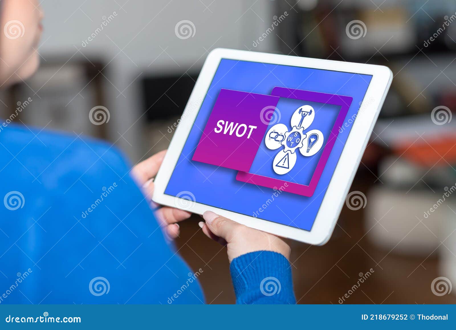 Swot concept on a tablet stock photo. Image of plan - 218679252