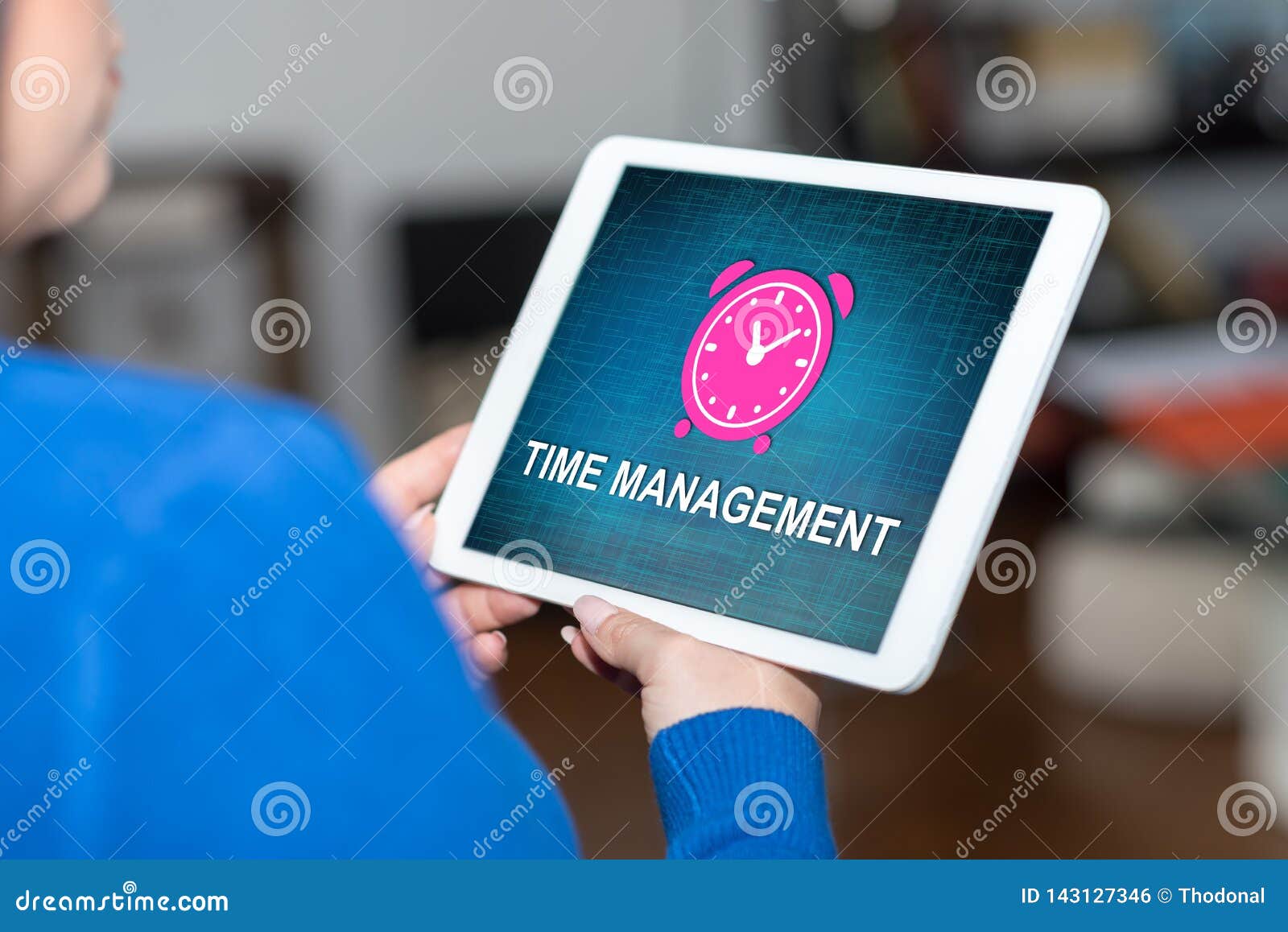 Time Management Concept on a Tablet Stock Photo - Image of busy, watch ...