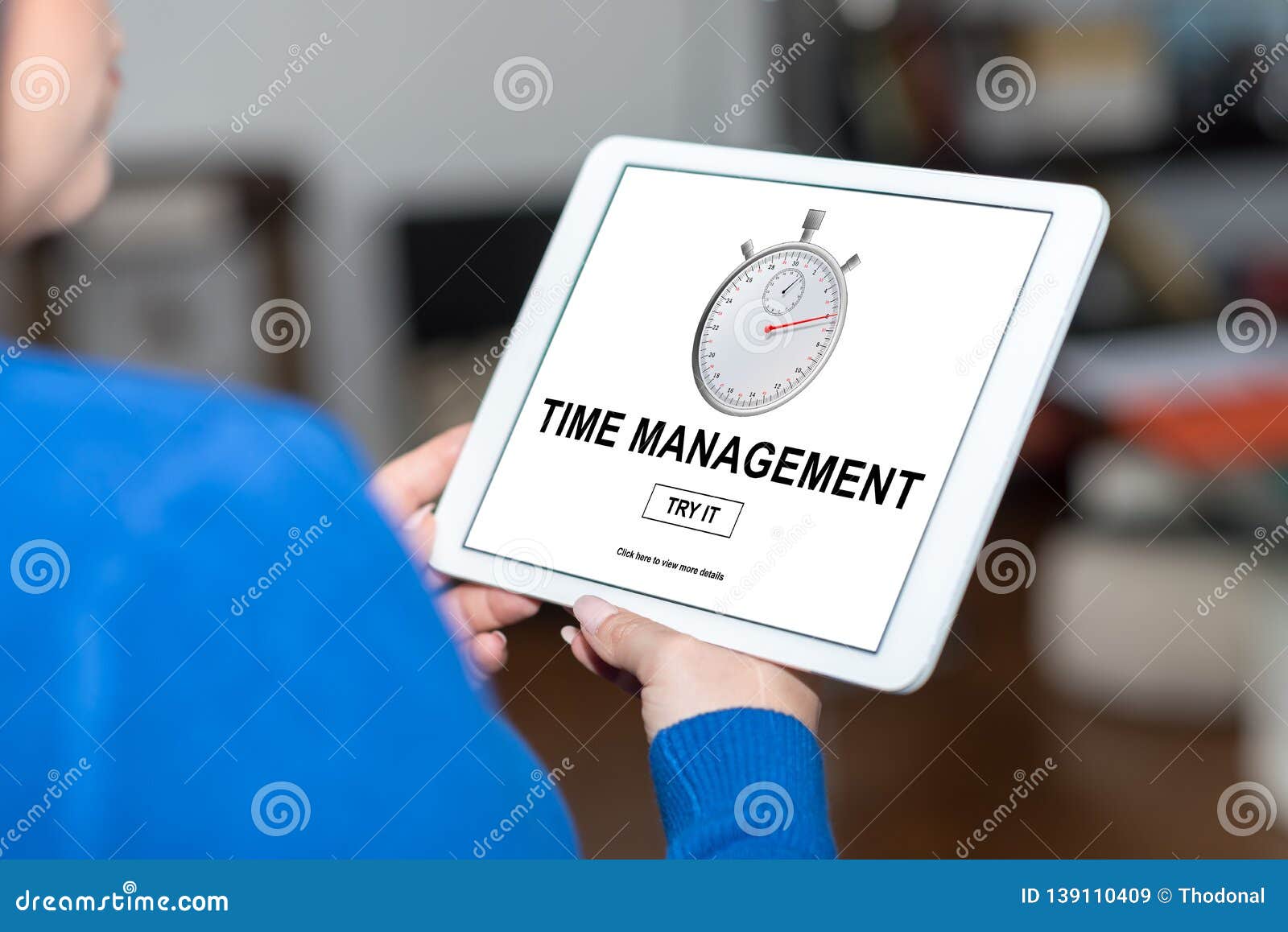 Time Management Concept on a Tablet Stock Image - Image of speed ...