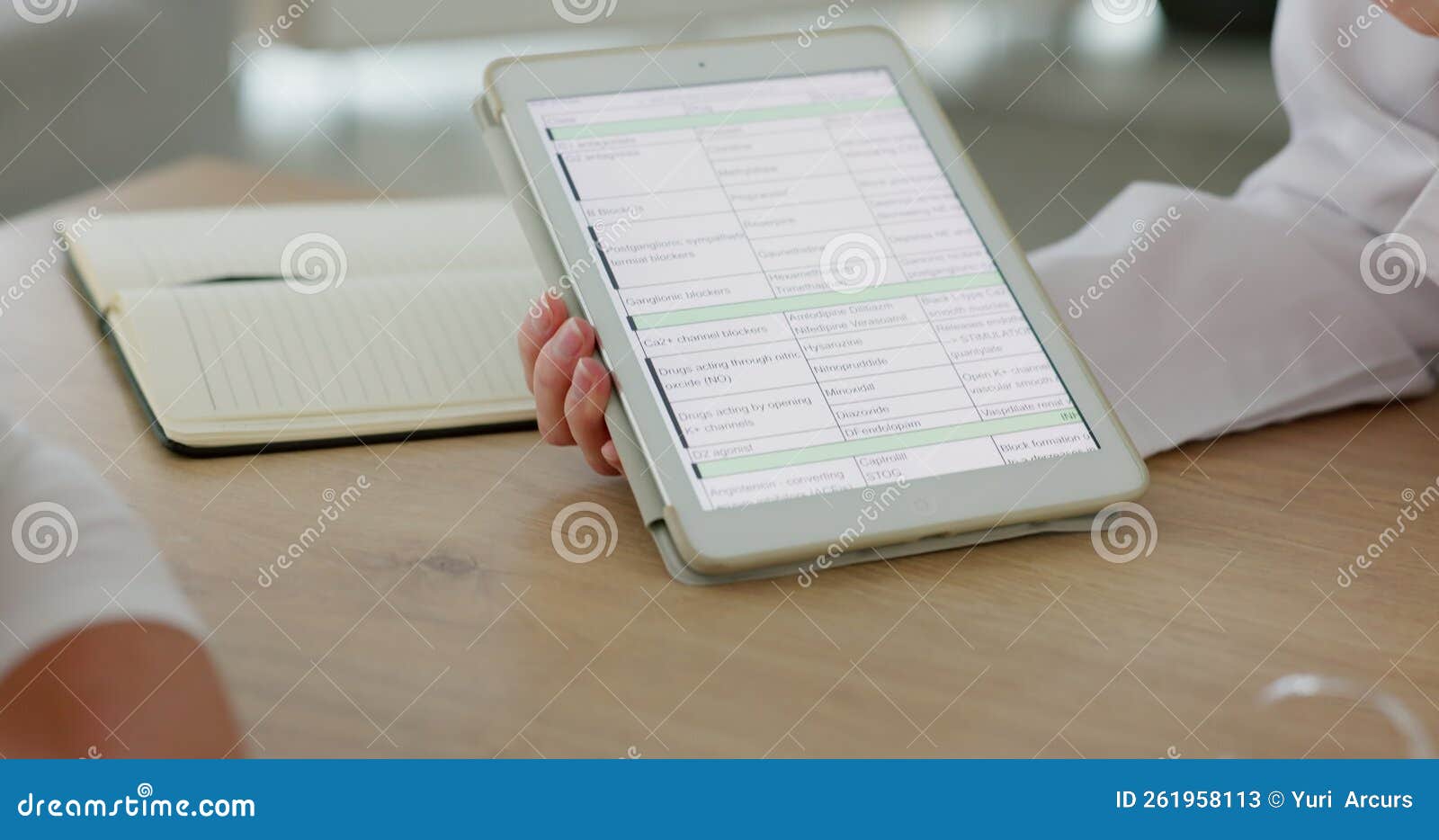 Tablet, Screen and Doctor Hands Planning Schedule, Consultation Time ...
