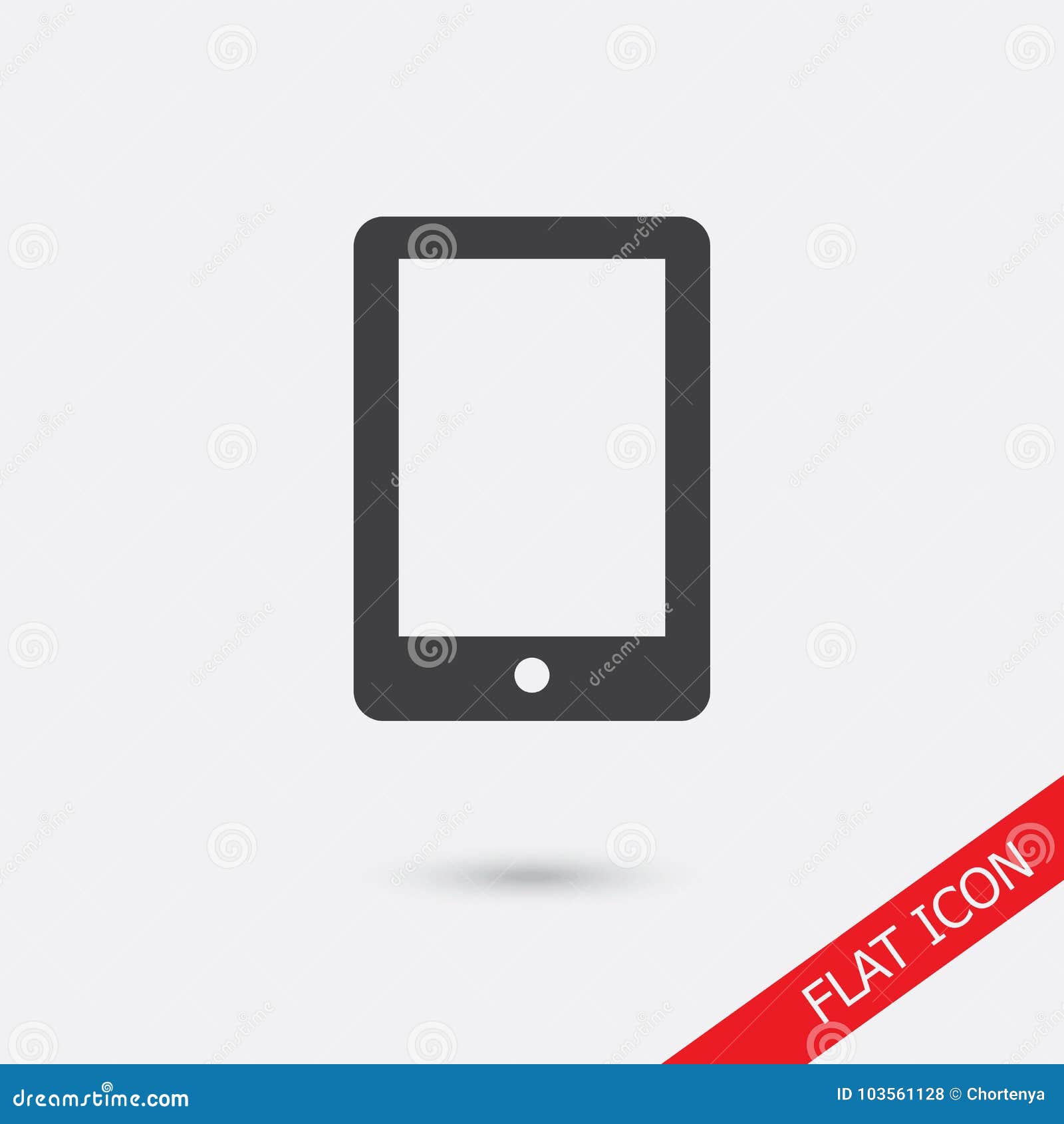 Tablet Screen Icon with Isolated Blank Screen. Modern Simple Flat ...