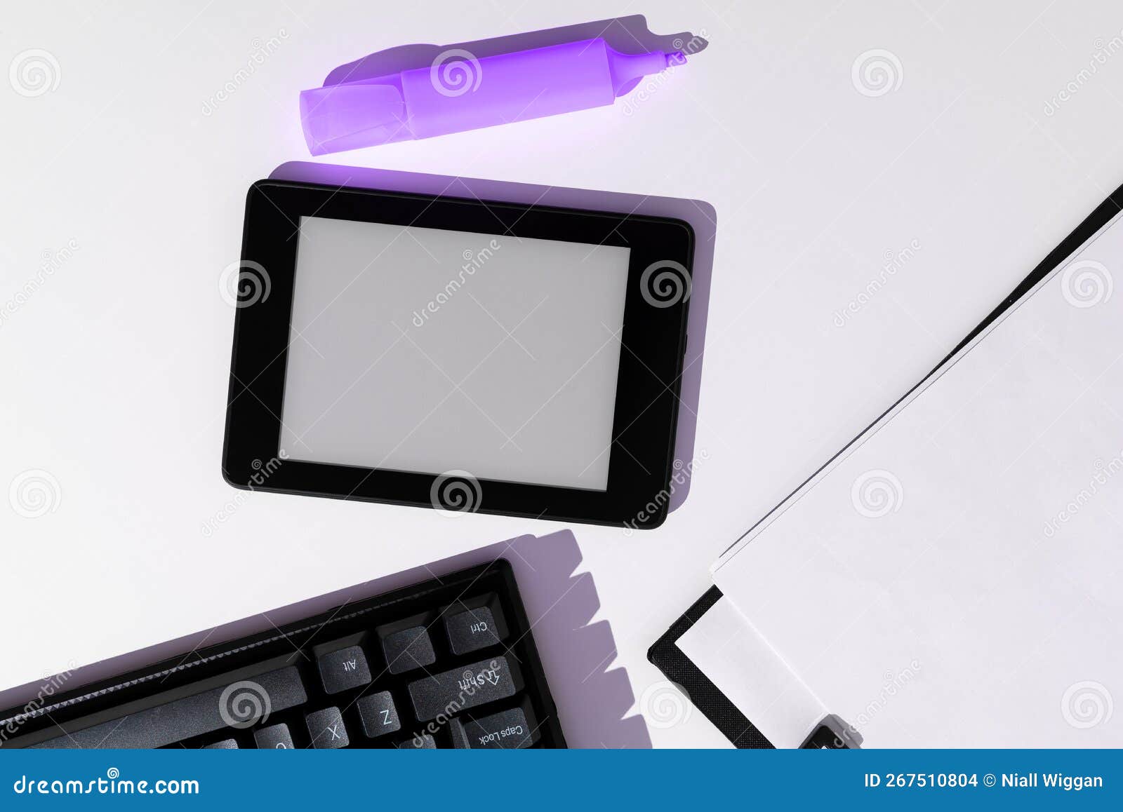 Tablet Screen with Important Ideas on it and Note Sticked on it on Desk ...