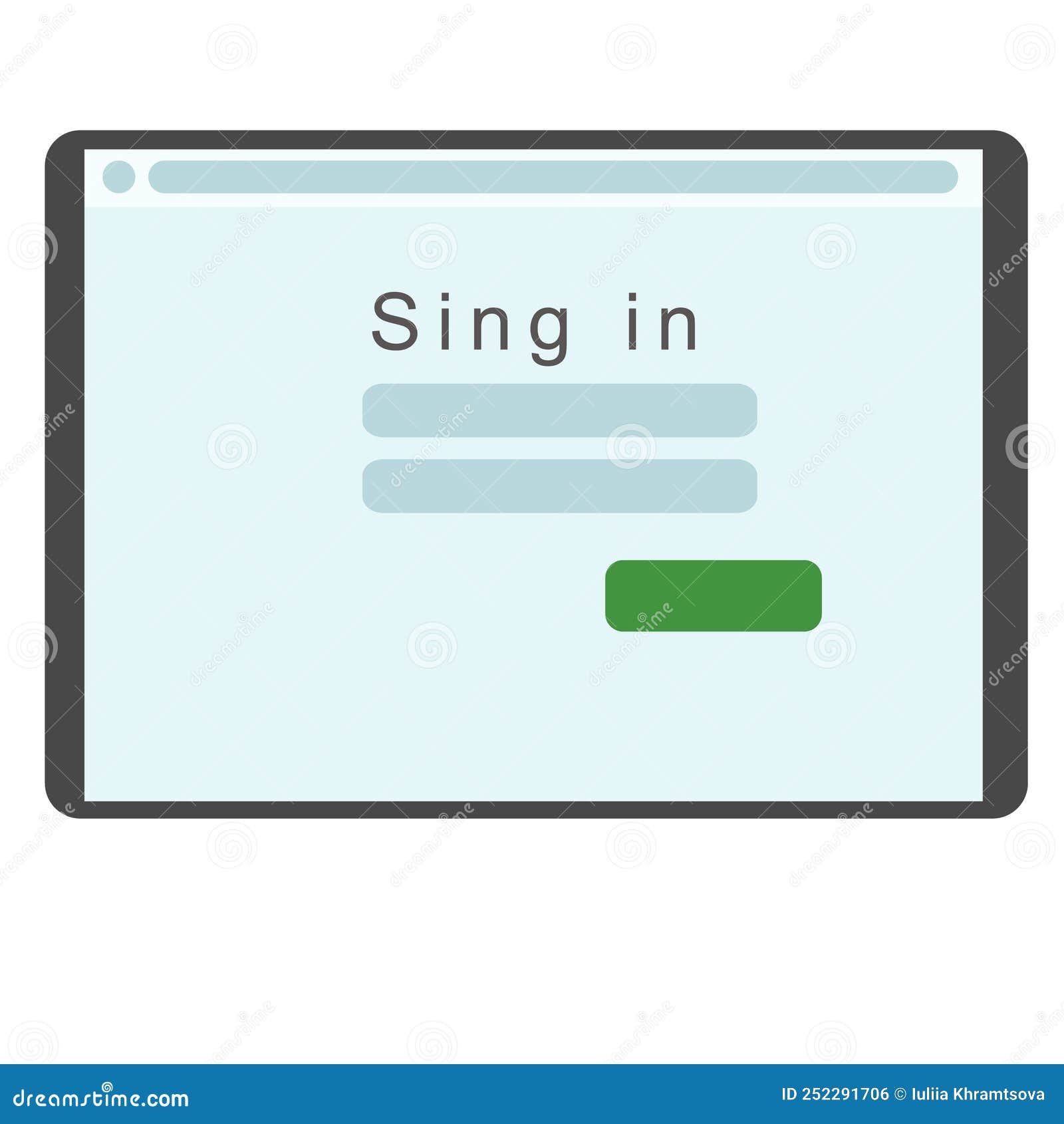 Tablet Screen with Login and Password. Vector Illustration Stock ...