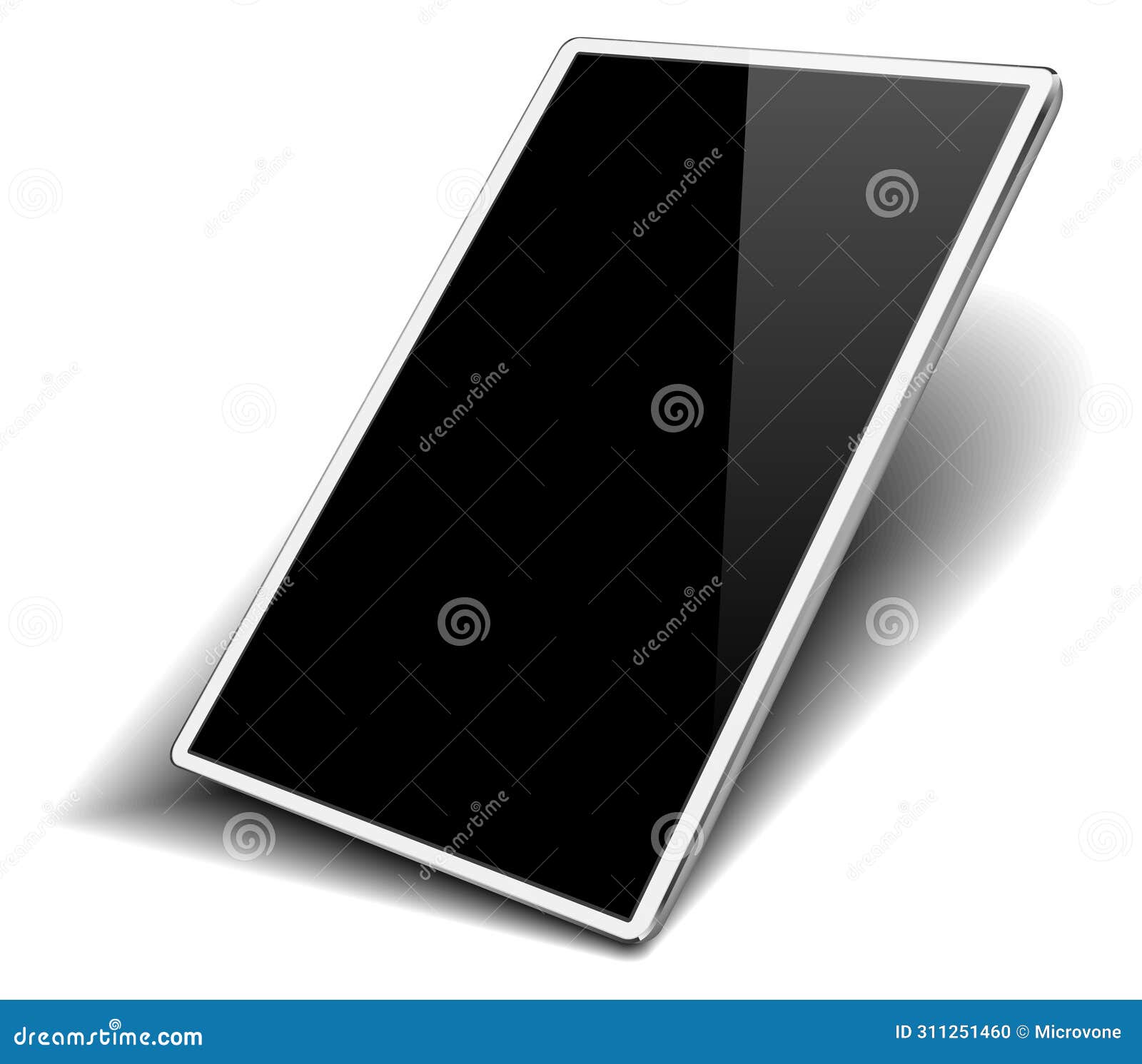 Tablet Angle View. Realistic Mobile Device With White Screen Cartoon ...