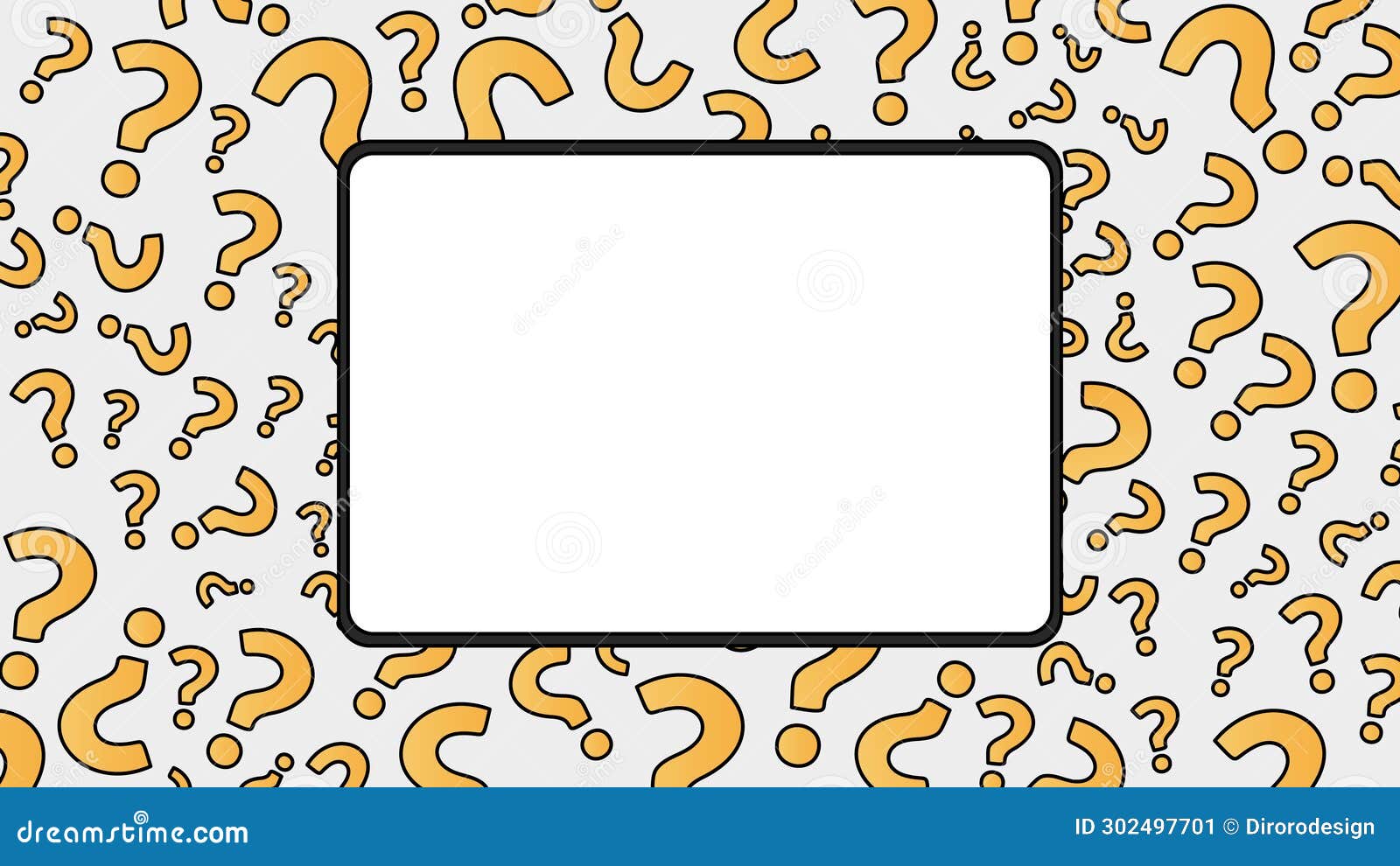 Tablet Screen with a Question Mark Background Stock Vector ...